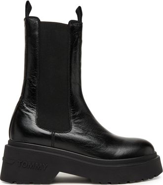 Tommy Jeans Klassische Stiefeletten Tommy Jeans Tjw Chunky Shiny EN0EN02888 Schwarz
