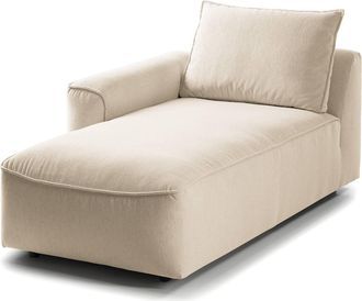 Studio Copenhagen home24 Modullongchair Beige/Beige Webstoff Saia 170 x 82 x 105cm Armlehne davorstehend links Modern