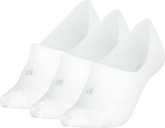 Calvin Klein Lot de 3 paires de chaussettes pour femme - Coupe moyenne, Blanc., 35-38