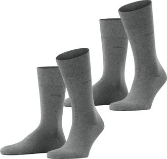 Esprit Herren Socken Basic Easy Multipack M So Baumwolle einfarbig 2 Paar, Grau Light Grey Melange 3390, 47-50
