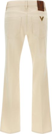 Valentino Garavani Garment-Dyed Flared Jeans - Cream