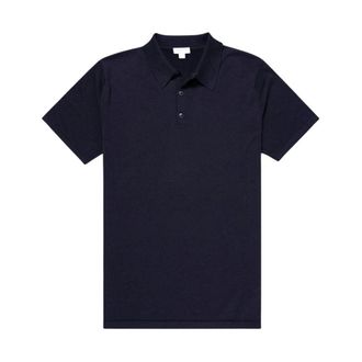 Sunspel Sea Island SS Polohemd - - Tops - Herren - Blau - XL