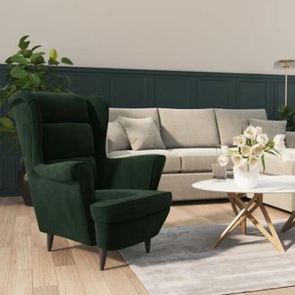 vidaXL Sessel Dunkelgr&uuml;n Samt - Vidaxl