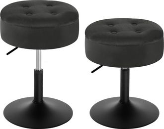 Woltu Schminktisch Stuhl Schminktisch Stuhl 2er Set, Sitzhocker mit Stauraum, Hocker H&ouml;henverstellbar aus Bequemem Samt, 360&deg; drehbar, F&uuml;r Schlafzimmer, Woh