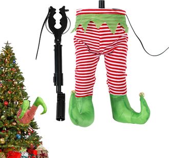 Generic Santa Beine Für Weihnachtsbaum - Weihnachtsbaum Dekoration | Animierte Wiegende Top Stück für Haustür Innen Feier