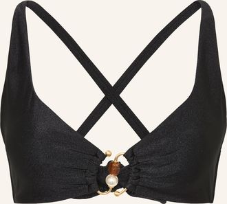 Seafolly Bralette-Bikini-Top Palermo Mit Schmuckperlen schwarz