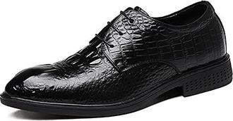 Generic Chaussures Oxford habill&eacute;es for Hommes, &agrave; Lacets, imprim&eacute; Crocodile, Derbies en Cuir de Vachette, Semelle en Caoutchouc, Basses, antid&eacute;rapantes, parfa