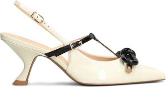 Guilhermina Pumps mit Schleifenriemen 70mm - Weiß