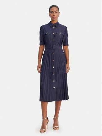 Fracomina Hemdkleid FR26SD4003D470F9 Dunkelblau Regular Fit