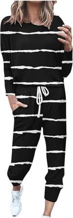 Generic Ensemble de v&ecirc;tements de sport pour femme - Ensemble mignon &agrave; manches longues - Tenue d&eacute;contract&eacute;e 2 pi&egrave;ces - Tenue dautomne avec poches - Tenue de d&eacute;