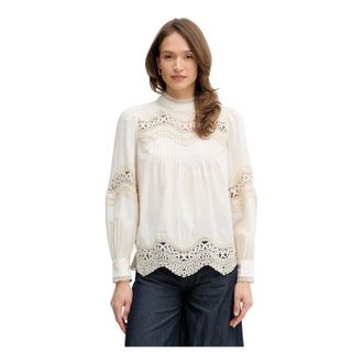 Oui Femme, Blouses et Chemises, Beige, Taille: 42 FR Blouse en coton