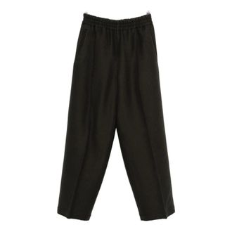 Ami Homme, Pantalons, Gris, Taille: S Wool Wide-Leg Pantalons