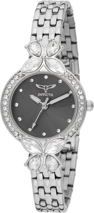 Invicta Wildflower 69102 Damenuhr - Quarzwerk - Metall mit schwarzem Zifferblatt - 30 mm