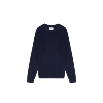Nn.07 Gerippter Baumwollpullover - - Knitwear - Herren - Blau - XL