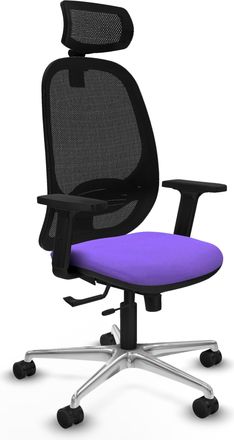 Piqueras y Crespo Stuhl mit R&uuml;ckenlehne aus zylindrischem Netzgewebe mit 2D-Armlehnen, h&ouml;henverstellbarer Lendenwirbelst&uuml;tze und h&ouml;henverstellbarem Kopfteil, ausgestatt