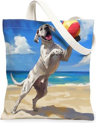 Generic Summer Doberman Sac fourre-tout en toile pour faire du shopping 33 x 38,1 cm, sac d&eacute;picerie r&eacute;utilisable pour femme, peinture esth&eacute;tique, d&eacute;coration c