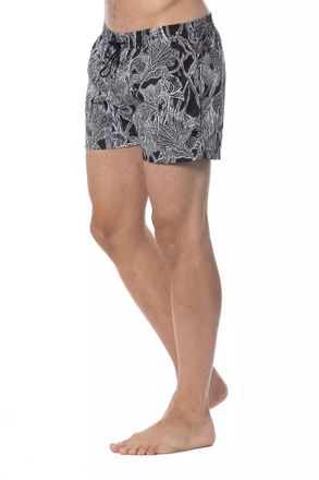 Roberto Cavalli Black Polyester Mens Swimwear And White Clothing