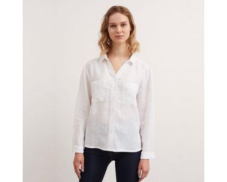 Saint James Langarmbluse 0524 Damen Bluse klassisch Charlene Ml aus Leinen