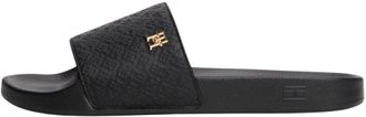 Tommy Hilfiger Damen Badeschuhe Monogram Elegant, Schwarz (Black), 36
