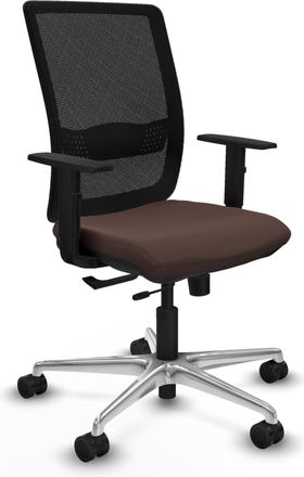 Piqueras y Crespo Haches Stuhl mit verstellbarer Lendenwirbelst&uuml;tze mit 1D-Armen, ausgestattet mit Syncro/Traslack und injiziertem Schaum. Mit 65 mm Nylon-Rollen, Schwa