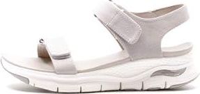 Skechers Femme Arch Fit Sandal Touristy Plate, Taupe Mesh, 41 EU