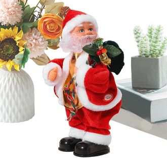 Generic Tanzender Weihnachtsmann - ElektrischeStofffigur 27,5 x 13 x 15 cm, singende Weihnachtspuppe, H&uuml;ftschaukel-Weihnachtsmann, musikalischeDekoration | An