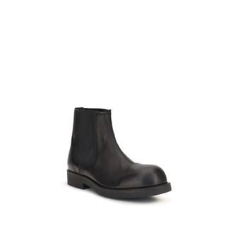 Maison Margiela Mens Black Calf Leather Bos Taurus Chelsea Boots
