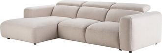 Vente-Unique Ecksofa Links - melierter Stoff - Beige - NELORIM