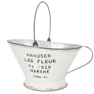 Cabilock Vintage Blumeneimer Metall Blumenvase Metalleimer Eisen Blumentopf Landhaus Vase Retro Übertopf Antik Blecheimer für Balkon Schreibtisch Shabby Chic D