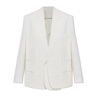 Victoria Beckham Femme, Vestes, Beige, Taille: 34 FR Blazer avec revers d&eacute;coup&eacute;s