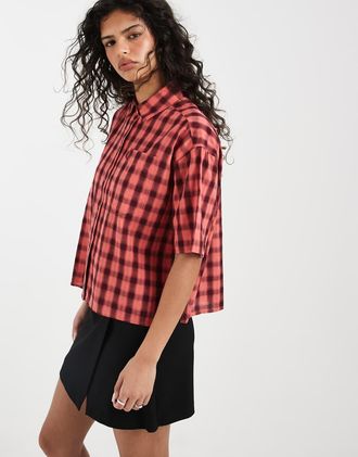Fred Perry Chemise textur&eacute;e &agrave; carreaux - Rouge et noir