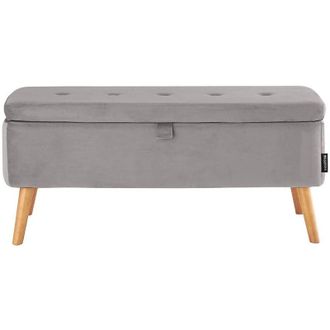 Happers Happers - Banc rangement velours gris Unique Gris