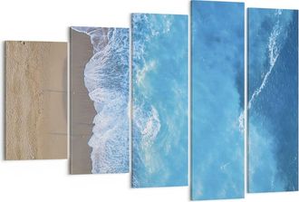 Arttor Mehrteilige Bilder auf Leinwand 150x100cm Leinwandbild Strand Rand Meer Groß XXL Wanddeko Bild Schlafzimmer Set 5 teilige Wandbilder Dekoration Wohnzi