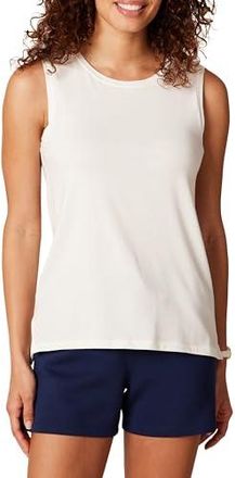 Amazon Essentials Débardeur de Yoga en Coton Doux, Coupe Décontractée (Disponible en Grandes Tailles) Femme, Blanc, L
