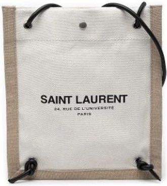 Saint Laurent Sac bandouli&egrave;re en toile Pre-owned - Femme - Pre-owned - Beige - Taille: ONE Size