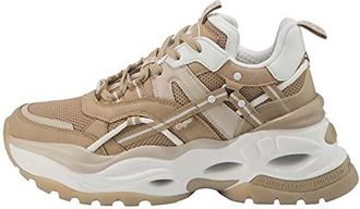 Buffalo Femme Bas,Faible Triplet Hollow, Femme Baskets,Chaussure Basse,Chaussures de Rue,Loisirs,Sport,Beige (Beige),37 EU / 4 UK