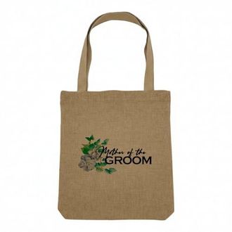 Fabulous Sac Shopping Tote Bag Aspect Lin - Mother of the Groom Wedding Bridal Blue Flowers - Sac de Courses Toile Epaisse 360g Beige Naturel Cabas Port&eacute; Epaul