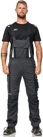 Puma Salopette de travail de qualité supérieure avec de nombreuses poches et tissu en nylon extra renforcé, Anthracite/noir, 54