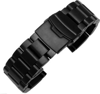 Generic Solide Verdickung 5,5 mm große Edelstahl-Uhrenarmbänder Silber Schwarz 22 mm 24 mm 26 mm Mattes Metallarmband Armband Armbanduhr