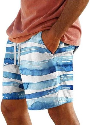 Generico Maillot de bain Homme dÉté Plage Short de Bain Bermuda de Sport Surf Maillots de Piscine Grande Taille Piscine Pantalon de Plage avec Cordon Réglable 