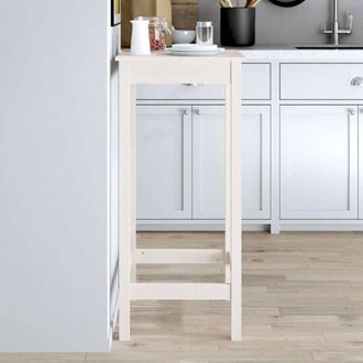 vidaXL Table de bar blanc 50x50x110 cm bois massif de pin