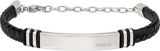 Breil Juwel Sammlung LEATHER TWINE, ARMBÄNDER aus HERREN in LEATHER,STEEL, SILICON Farbe SCHWARZ messen EINZIGARTIG - TJ3357