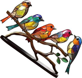 FOMIYES Metall Vogelstatue AST Wetterfest Langlebig f&uuml;r Wohn und Gartenbereich Bunte Tischdekoration f&uuml;r Zuhause und B&uuml;ro