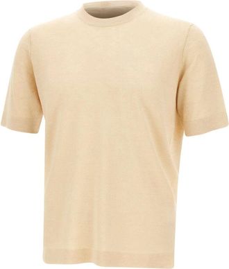 FILIPPO DE LAURENTIIS Homme, Pulls, Beige, Taille: XL T-Shirt en maille &agrave; col rond