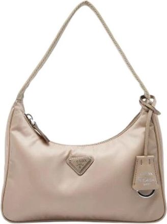 Prada Sac bandouli&egrave;re Pre-owned en nylon - Femme - Pre-owned - Beige - Taille: ONE Size