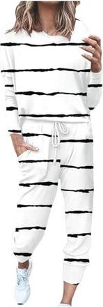 Generic Ensemble de v&ecirc;tements de sport pour femme - Ensemble mignon &agrave; manches longues - Tenue d&eacute;contract&eacute;e 2 pi&egrave;ces - Tenue dautomne avec poches - Tenue de d&eacute;