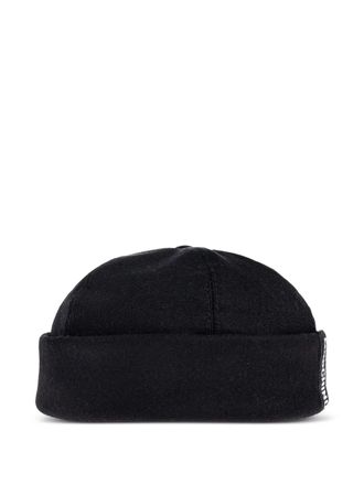 Moschino chapeau en laine à bande logo - Noir