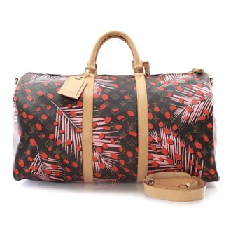 Louis Vuitton Coated Canvas Monogram Jungle Dots Keepall Bandouliere 50