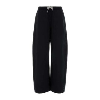 Alexander Wang Femme, Pantalons, Noir, Taille: 42 FR Mid Rise Sweat Pant with Rhinestone Drawcord