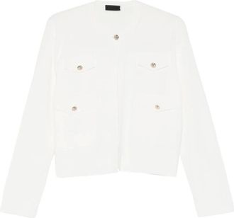 Liu Jo Femme, Pulls, Blanc, Taille: 42 FR Veste en maille &eacute;l&eacute;gante